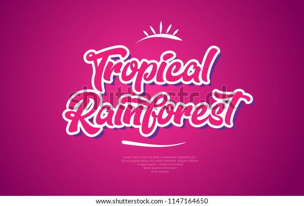 Tropical Rainforest Word Typography Design Pink: vector de stock (libre ...