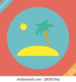 Tropical Sea Small Island Vector Illustration Stock Vector (Royalty ...