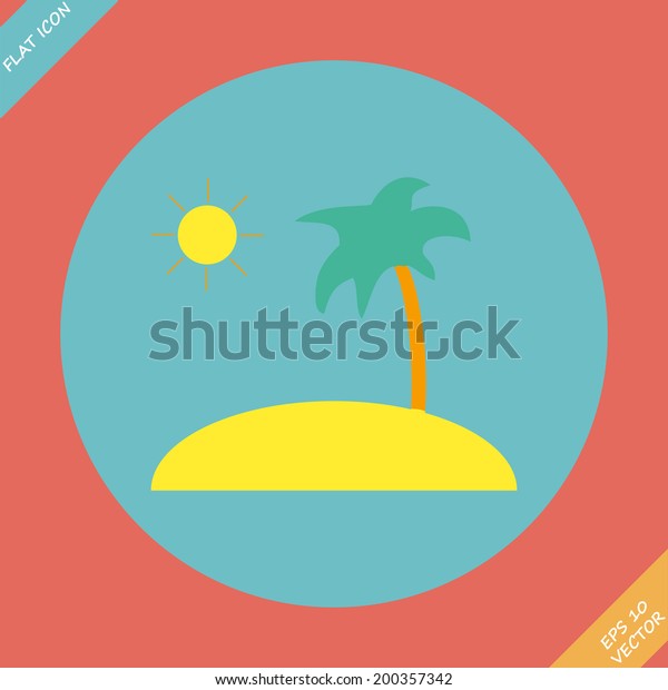 Tropical Sea Small Island Vector Illustration Stock Vector (Royalty ...