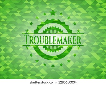 Troublemaker Green Emblem Mosaic Background Stock Vector (Royalty Free ...