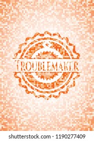 Troublemaker Orange Mosaic Emblem Background Stock Vector (Royalty Free ...