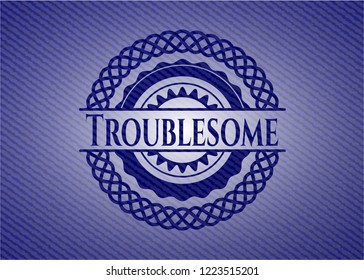 Troublesome Emblem Jean Texture Stock Vector (Royalty Free) 1223515201 ...
