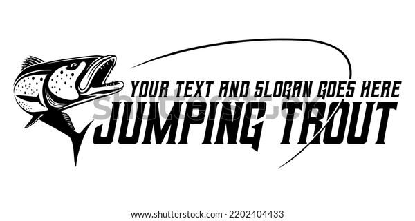 Trout Jumping Fish Fishing Logo Isolated Stock Vector (Royalty Free ...