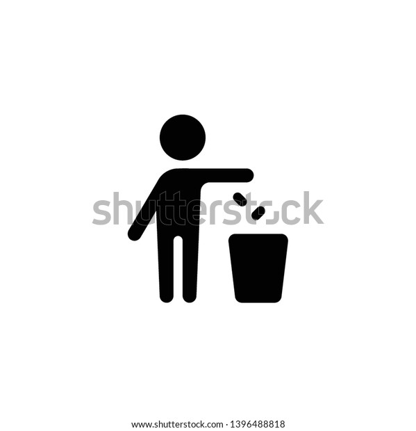 Trow Trash Icon Vector Illustration Stock Vector (Royalty Free ...