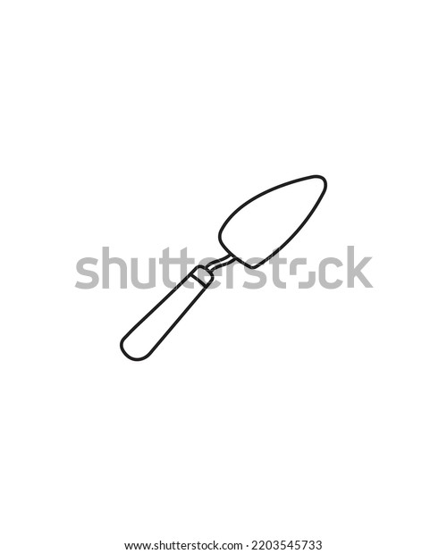 Trowel Line Art Vector Trowel Outline Stock Vector (Royalty Free ...