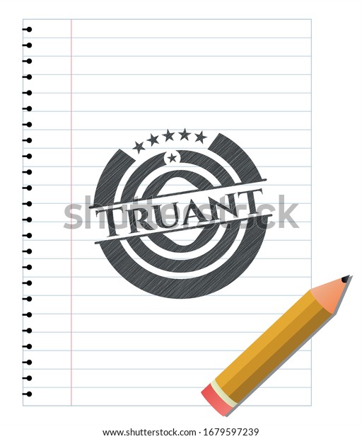 Truant Drawn Pencil Vector Illustration Detailed Stock Vector (Royalty ...