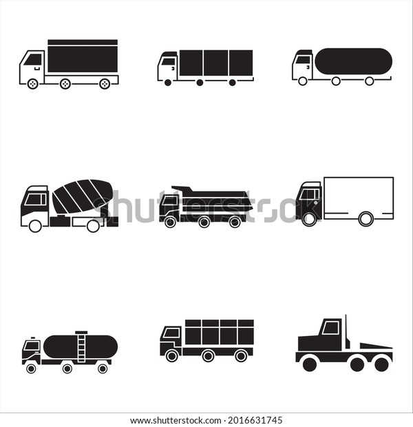 Truck Car Icon Set Truck Car Stock Vector (Royalty Free) 2016631745 ...
