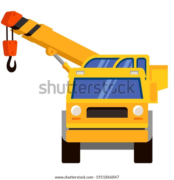 Truck Crane Front View Special Machinery Stock Vector (Royalty Free ...