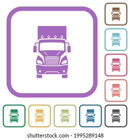Truck Front View Simple Icons Color Stock Vector (Royalty Free ...