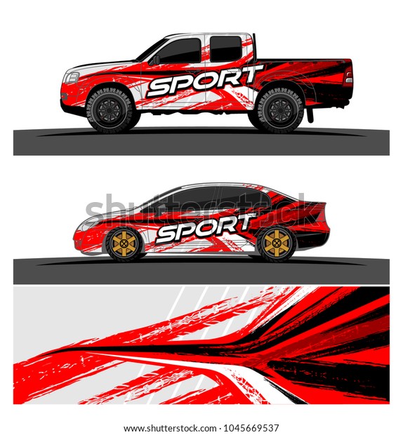 Truck Graphic Kit Racing Background Vehicle Stock Vector (Royalty Free ...