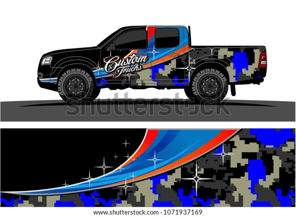 Truck Graphics Design Simple Curved Shapes Stock Vector (Royalty Free ...