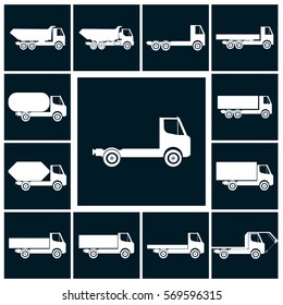 Truck Icons Set Stock Vector (Royalty Free) 569596315 | Shutterstock