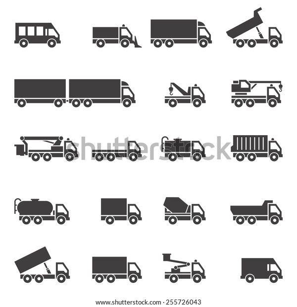 Truck Icons Set Stock Vector (Royalty Free) 255726043
