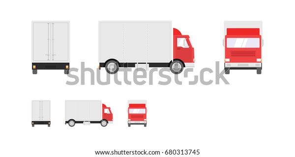 Truck Illustration Side Front Back Views Stock Vector (Royalty Free ...