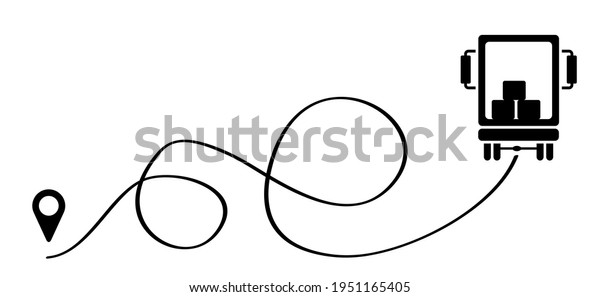 Truck Route Loading Unloading Point Location Stock Vector (Royalty Free ...