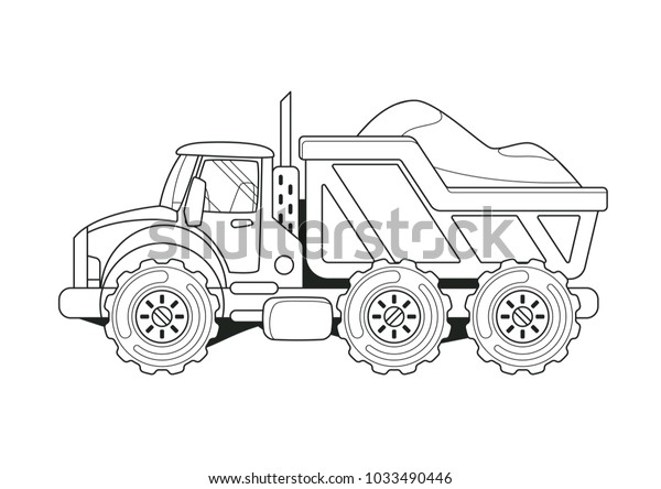 Truck Sand Side View Coloring Book Stock Vector (Royalty Free) 1033490446