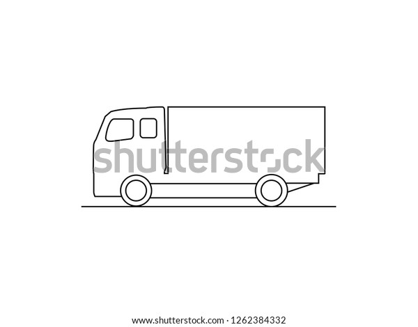 Truck Side View Line Drawing Vector 库存矢量图（免版税）1262384332 | Shutterstock