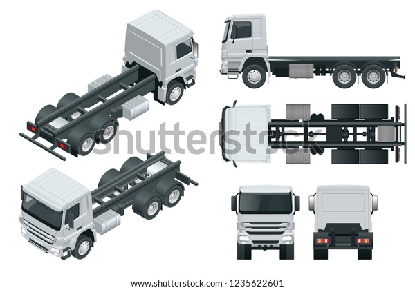Truck Tractor Semitrailer Truck View Front: เวกเตอร์สต็อก (ปลอดค่า ...