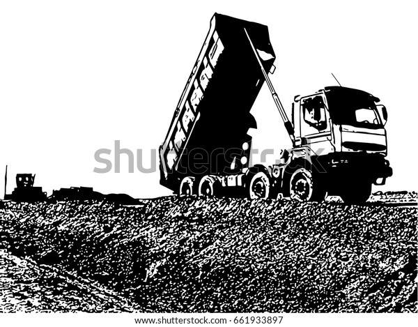 Truck Unloading Vector Illustration Stock Vector (Royalty Free ...