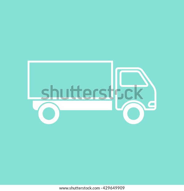 Truck Vector Icon White Illustration Isolated Stock Vector (Royalty ...