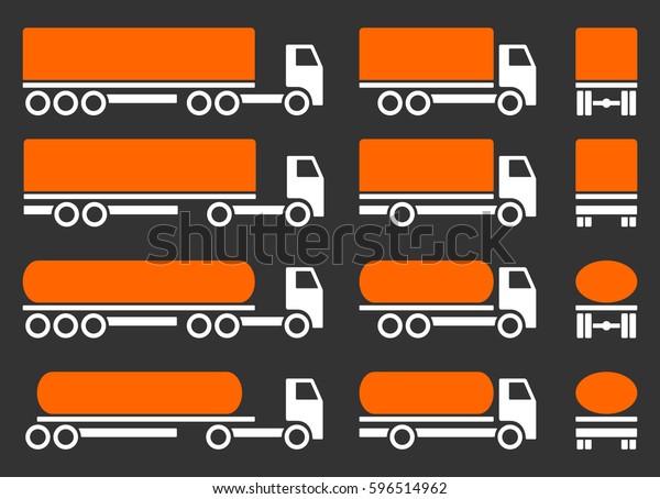 Trucks Dangerous Cargo Icons Set Stock Vector (Royalty Free) 596514962 ...