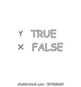 True False Outline Black Simple Symbol 스톡 일러스트 307224794 | Shutterstock