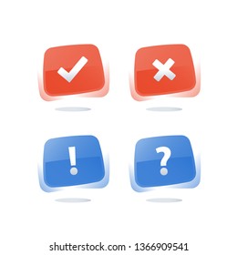 True False Questionnaire Right Wrong Button Stock Vector (Royalty Free ...