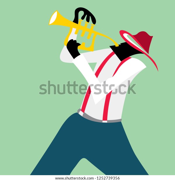 Trumpet Player Vector Art Stock Vector (Royalty Free) 1252739356 ...