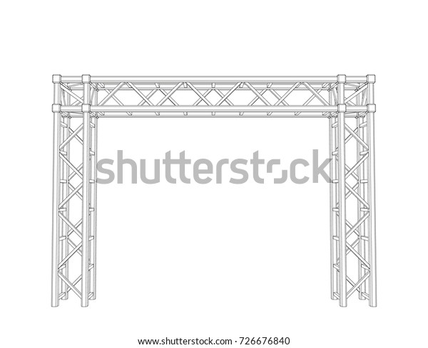 Truss Construction Isolated On White Backgroundvector Stock Vector ...