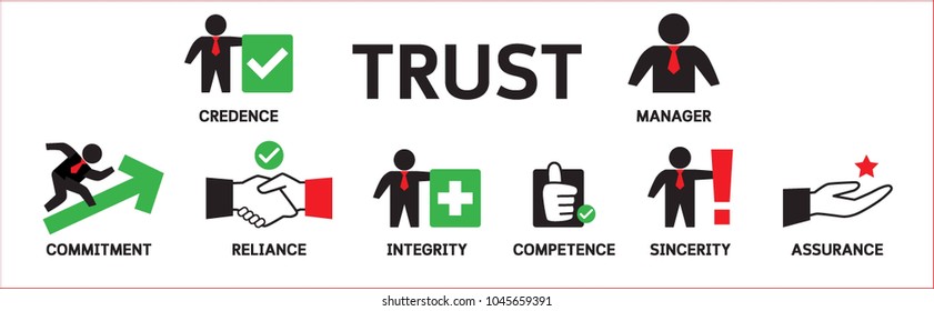 Trust Building Icons Vector Concept Business Stock Vector (Royalty Free ...