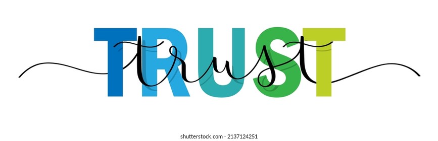 Trust Colorful Vector Typography Banner Brush Stock Vector (Royalty ...