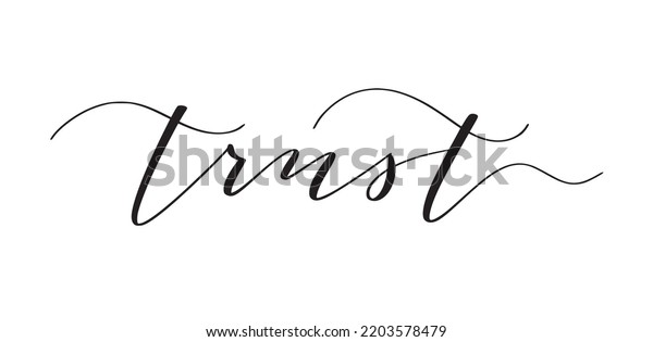 Trust Cute Handwritten Word Design Posters Stock Vector (Royalty Free ...