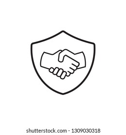 Trust Icon Shield Handshake Symbol Logo: เวกเตอร์สต็อก (ปลอดค่า ...