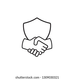Trust Icon Shield Handshake Symbol Logo Stock Vector (Royalty Free ...