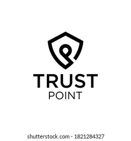 Trust Point Logo Design Shield Protect Stock Vector (Royalty Free ...