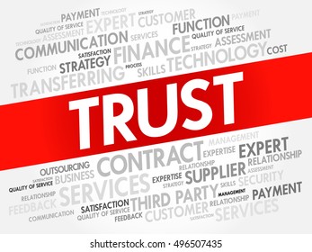 Trust Word Cloud Collage Business Concept Stock Vector (Royalty Free ...