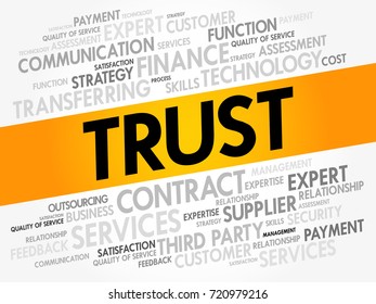 Trust Word Cloud Collage Business Concept Stock Vector (Royalty Free ...