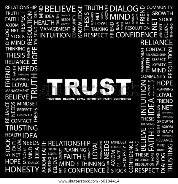 Trust Word Collage On Black Background Stock Vector (Royalty Free) 60184414