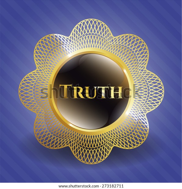 Truth Golden Emblem Blue Background Stock Vector (Royalty Free ...