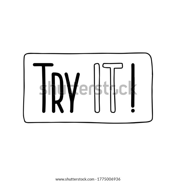 Try Card Lettering Lettering Motivational Design Stock Vector (Royalty ...