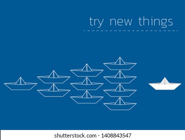 Try New Things Concept Illustration Folded Stock Vector (Royalty Free ...