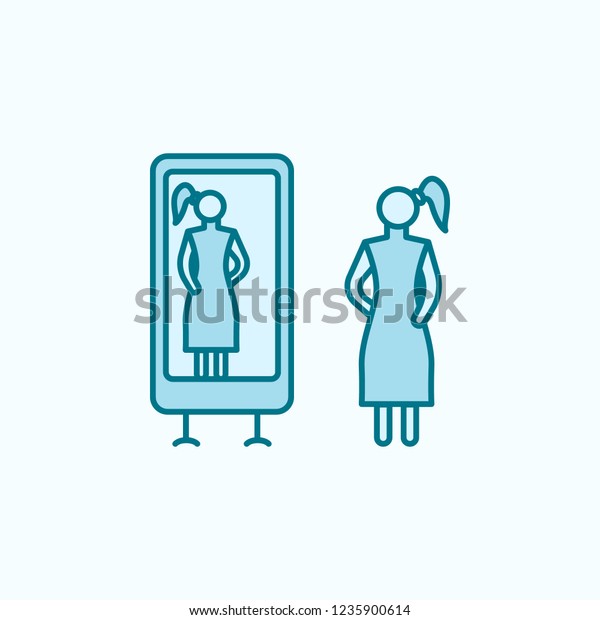 Try On Dress 2 Colored Line Stock Vector (Royalty Free) 1235900614 ...