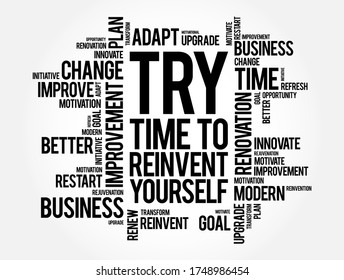 Try Time Reinvent Yourself Word Cloud Stock Vector (Royalty Free ...