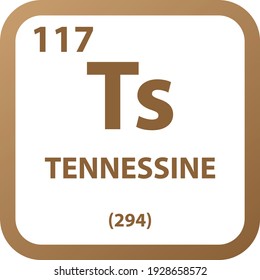 Ts Tennessine Chemical Element Vector Illustration Stock Vector ...