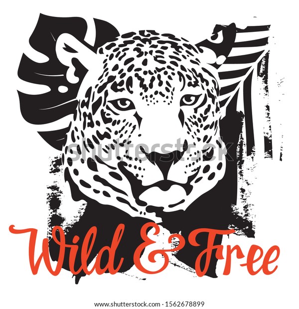 Tshirt Apparel Design Leopard Head Wild Stock Vector (Royalty Free ...