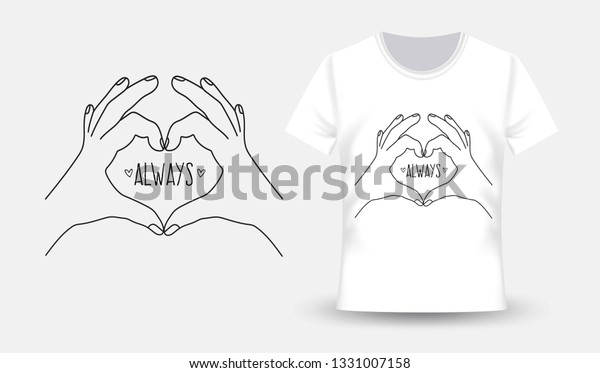 Tshirt Apparel Trendy Design Two Hands Stock Vector (Royalty Free ...