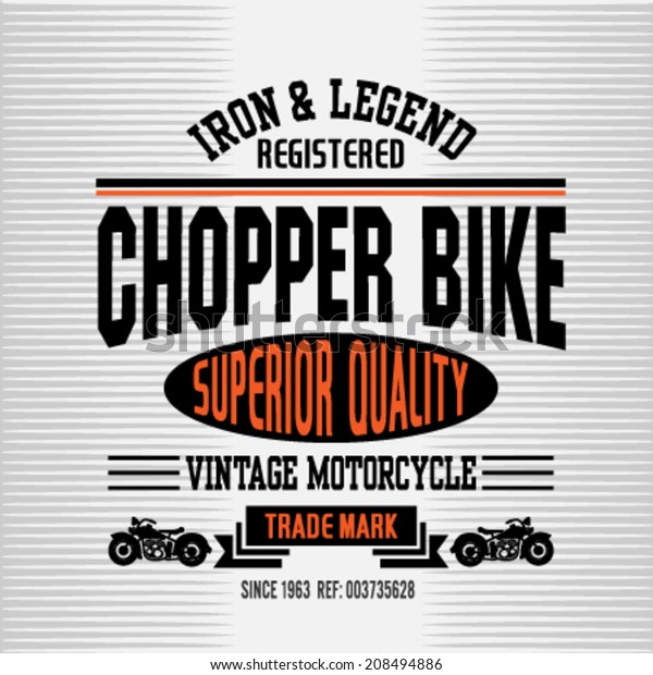 Tshirt Design Chopper Motorcycle Typography Vector Stock Vector ...