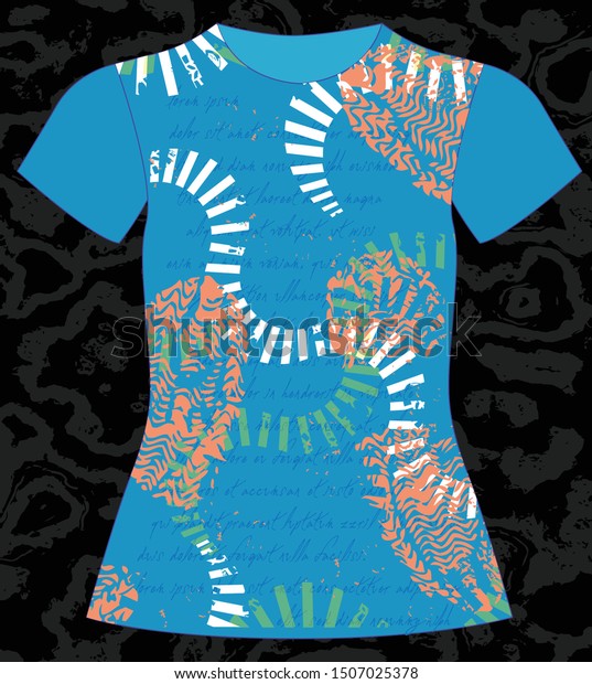 Tshirt Girl Template Texture Design Abstract Stock Vector (Royalty Free ...
