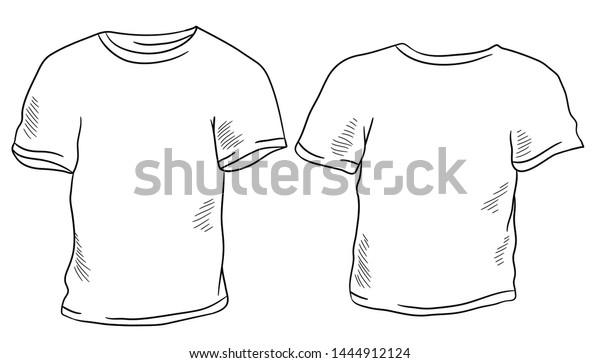 Tshirt Graphic Black White Isolated Sketch Stock Vector (Royalty Free ...