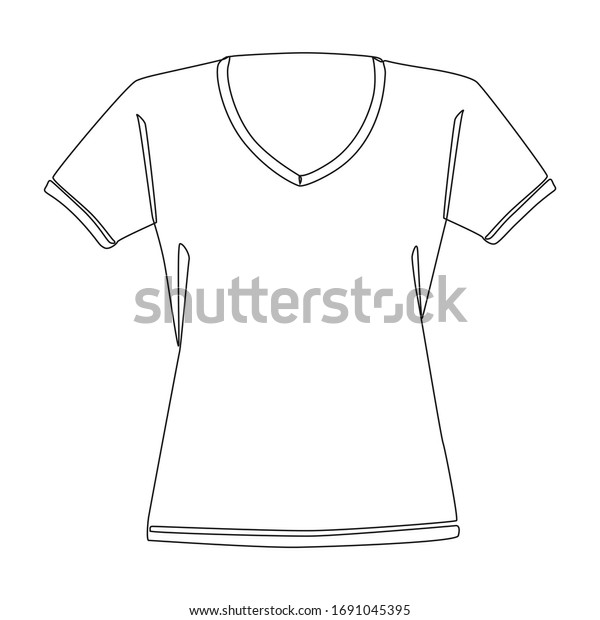 Tshirt One Line Drawing On White Stock Vector (Royalty Free) 1691045395 ...